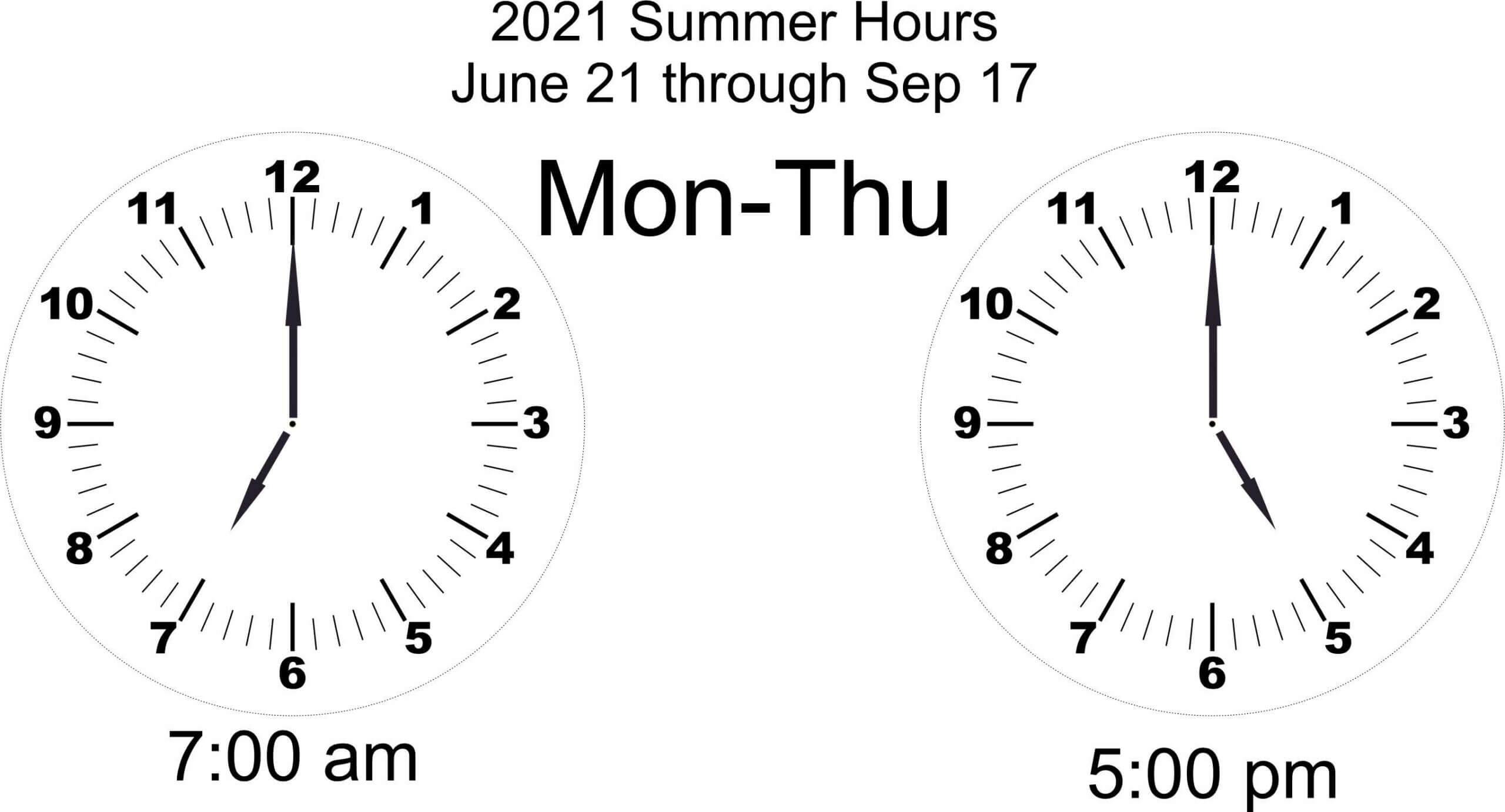 2021 Summer Hours - A+ Images
